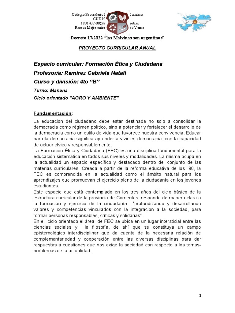 Proyecto 4to Año | PDF | Derechos humanos | Democracia