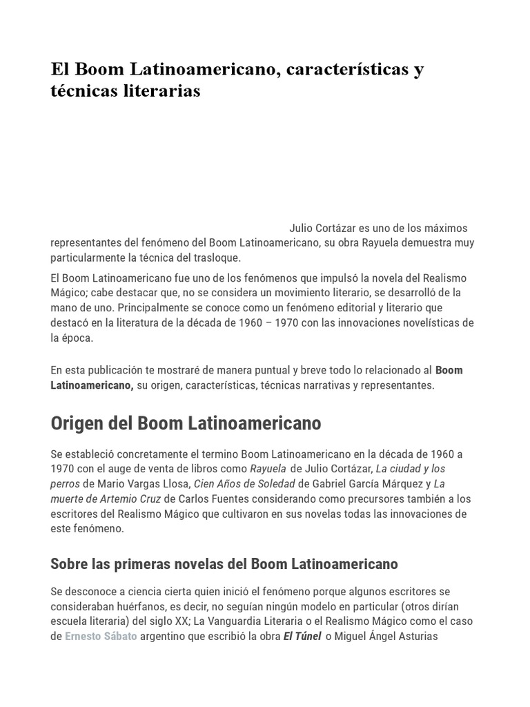 El Boom Latinoamericano | PDF | Narración