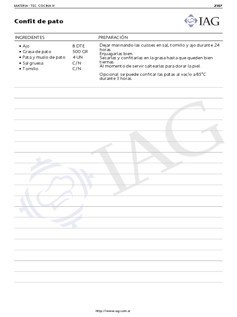 Confit de Pato PDF | PDF