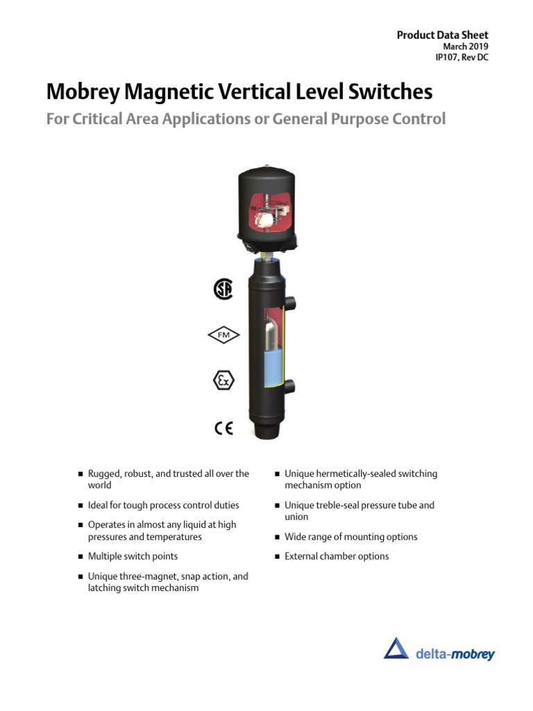 Product Data Sheet Delta Mobrey Vertical Magnetic Level Switches en ...