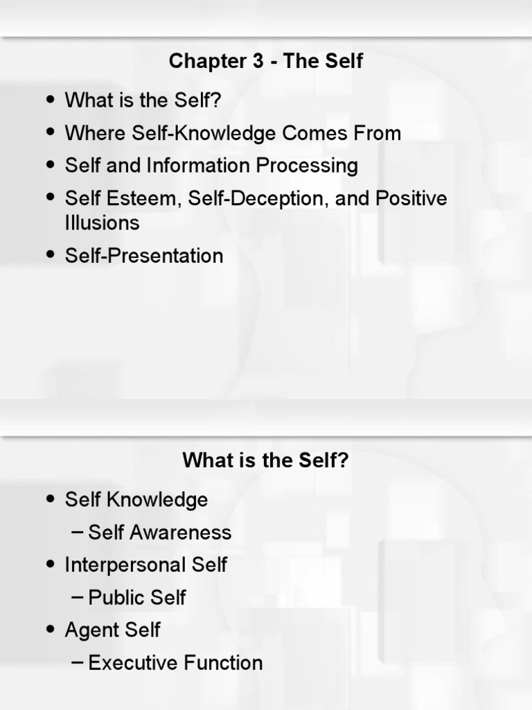 Chapter-3 - The Self | PDF | Self Esteem | Psychological Concepts