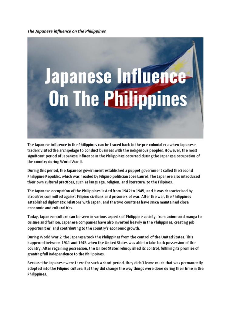 Japan's influence on the Philippines through history | PDF ...