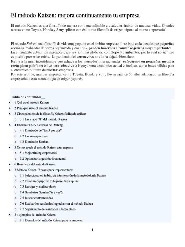 El Método Kaizen | PDF