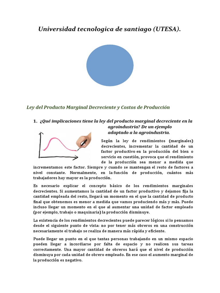 Ley Del Producto Marginal Decreciente | PDF | Ciencias económicas ...