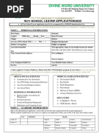Dwu Non School Leaver Application Form | PDF | Science | Mathematics