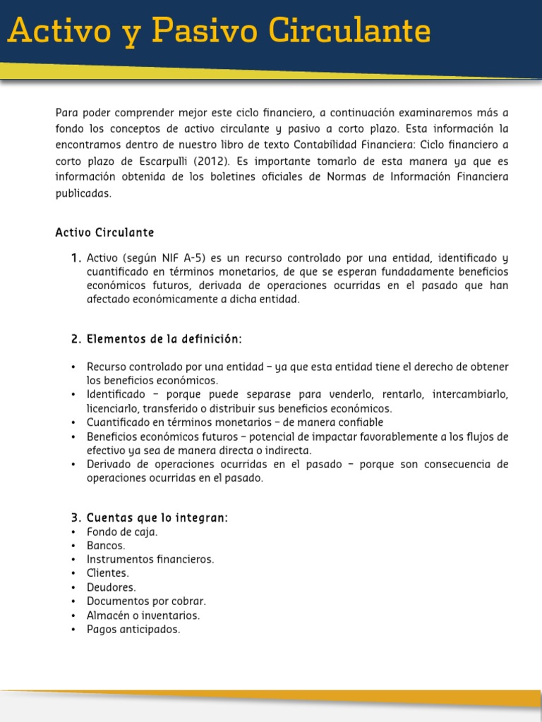 Activo Pasivo Circulante | PDF | Bancos | Contabilidad