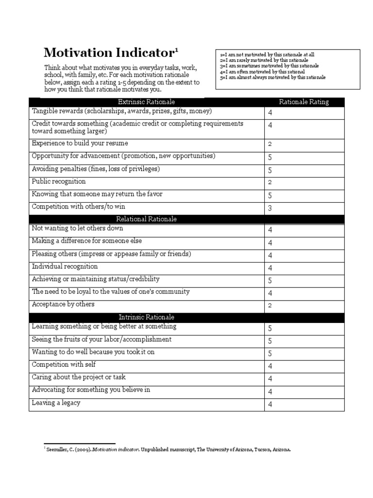LDR 308 Module 5 Motivation Indicator Assessment | PDF | Motivational ...