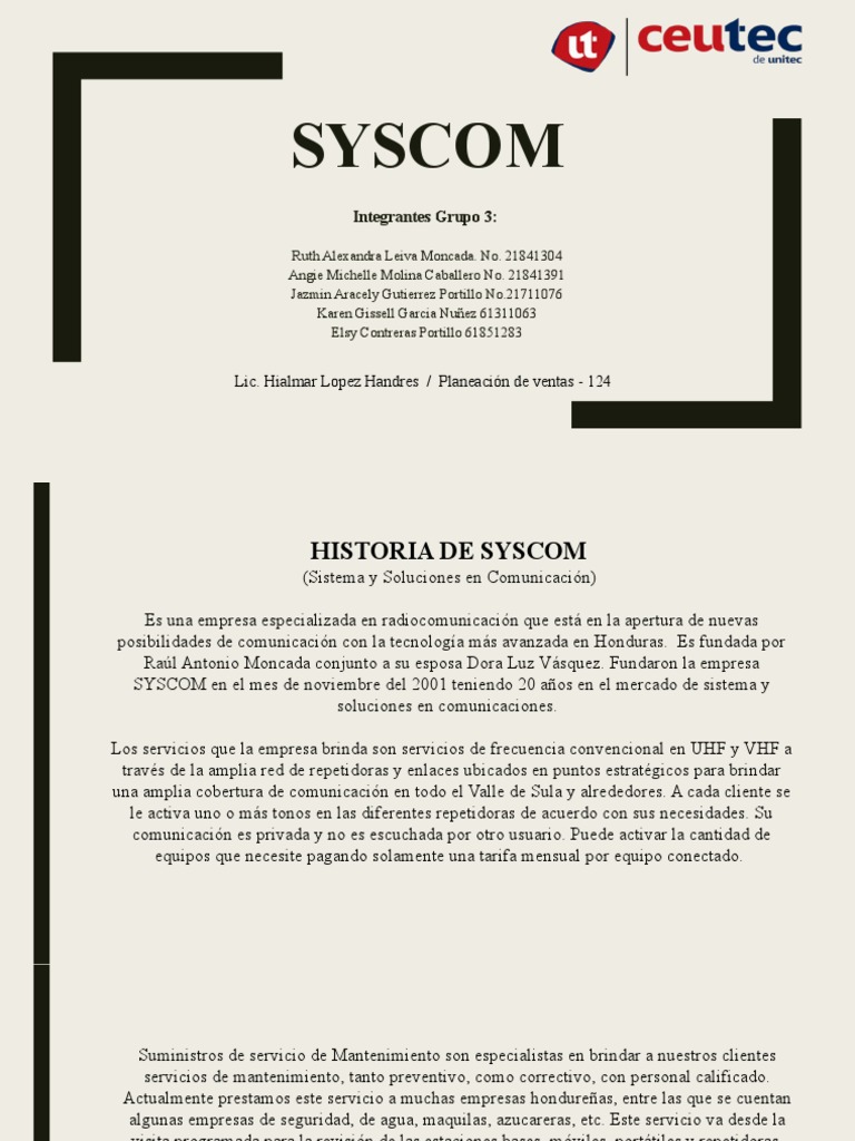 SYSCOM Grupo3 | PDF | Marketing | Economias
