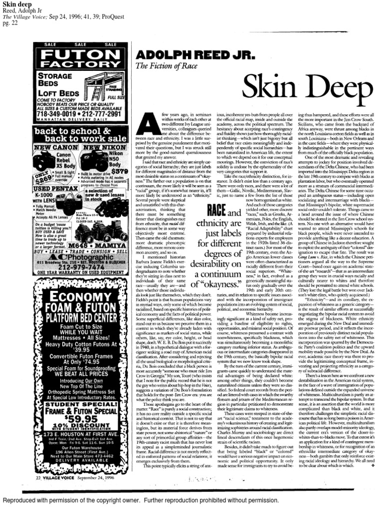 Reed - 1996 - Skin Deep | PDF