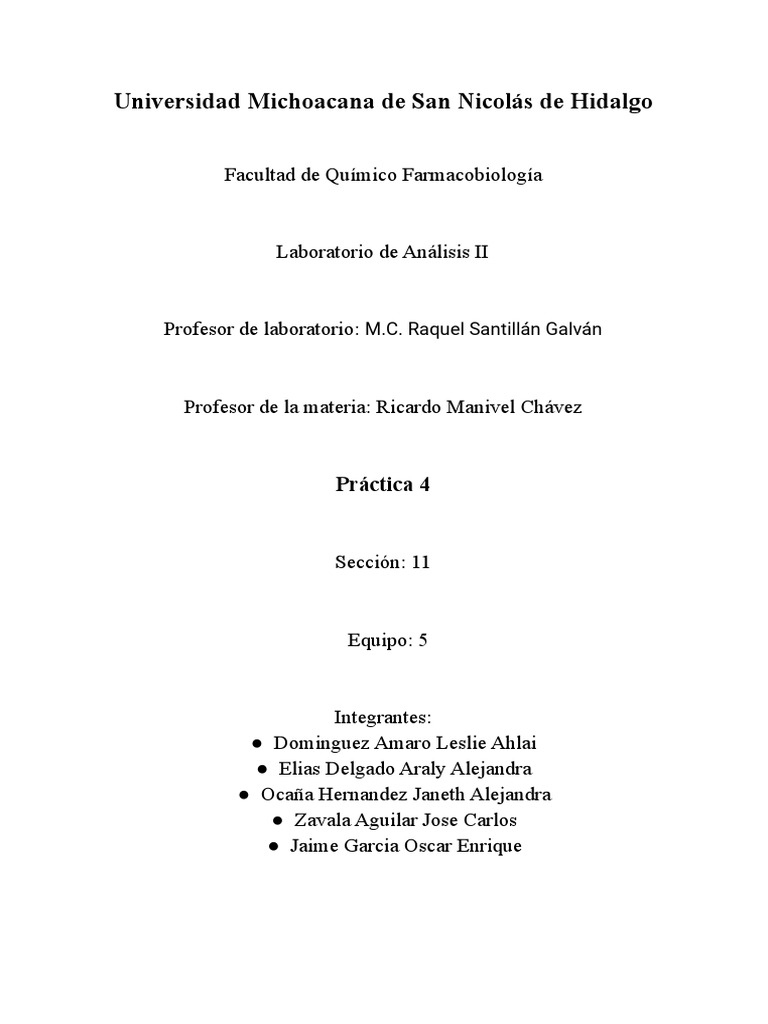 Práctica No4 Espectrofotometria Pdf Espectrofotometria Ciencia De