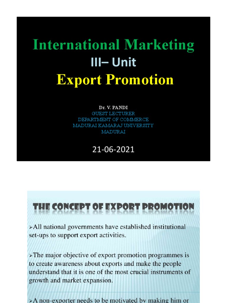 Export Promotion | PDF