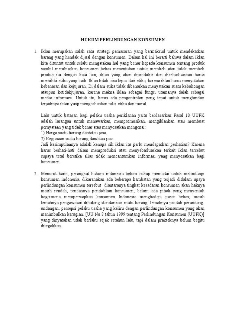 Hukum Perlindungan Konsumen | PDF Hukum Perlindungan Konsumen | PDF