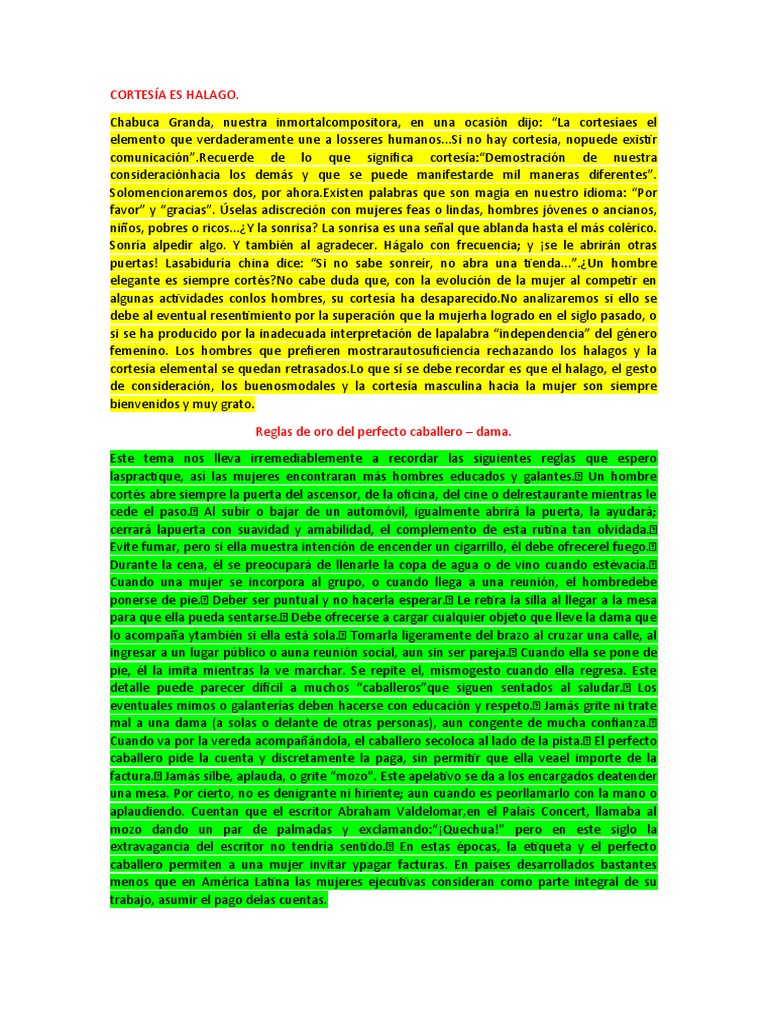Cortesía Es Halago | PDF