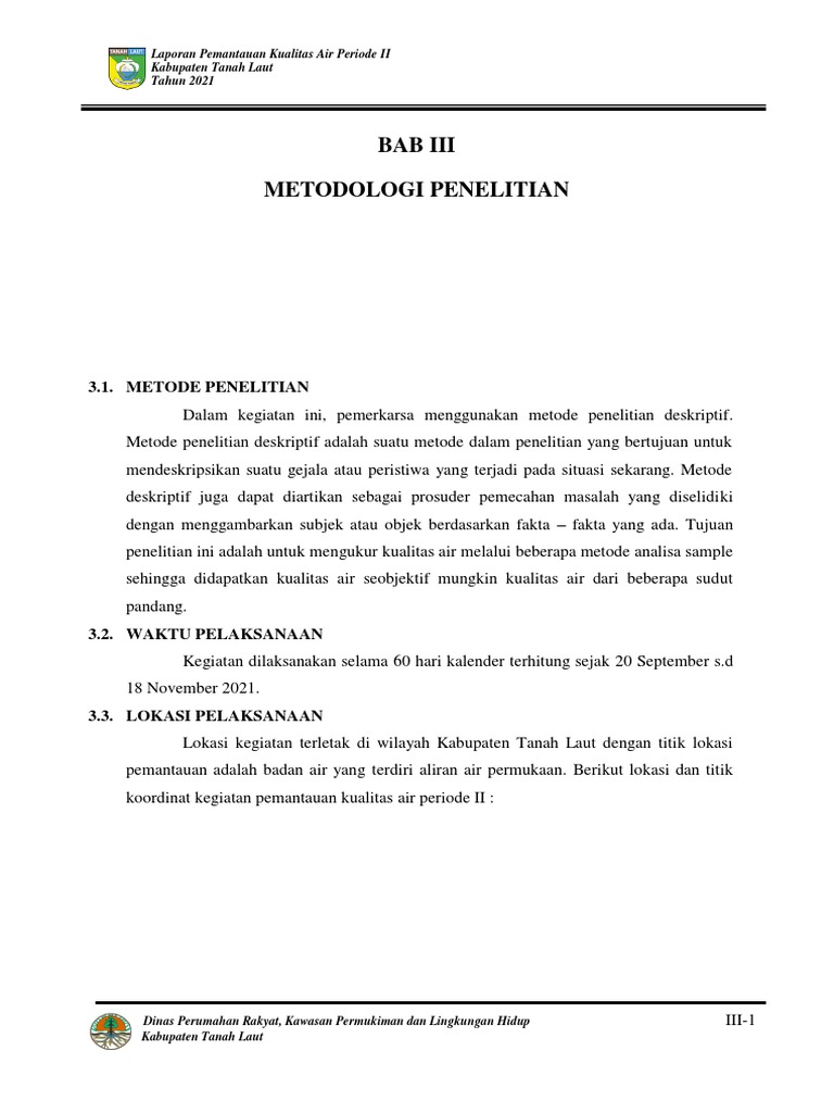 Pemantauan Kualitas Air Tanah Laut 2021 | PDF