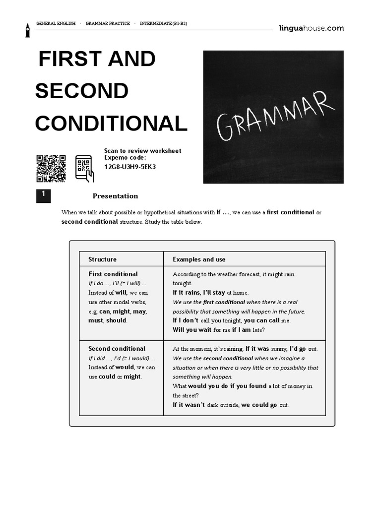 First and Second Conditional | PDF | Linguistics | Grammar