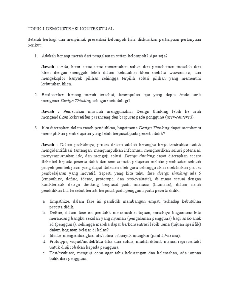 Topik 1 Demonstrasi Kontekstual | PDF