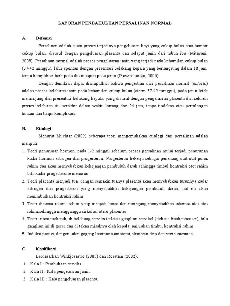 LP Persalinan Normal Baru | PDF