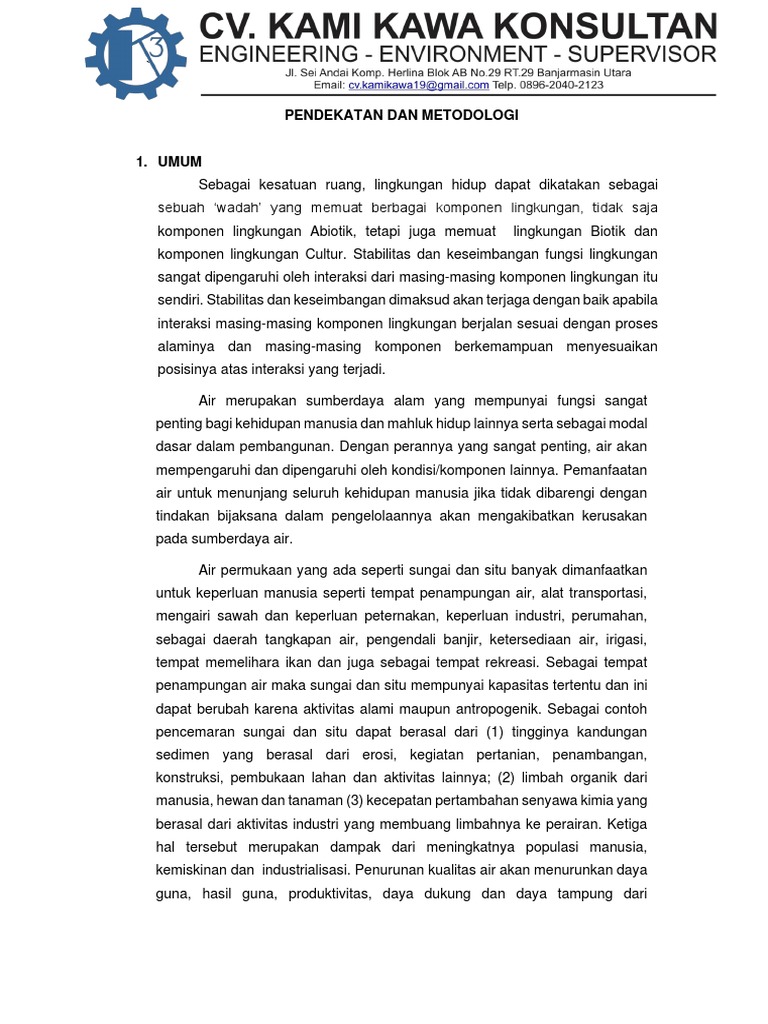 02 Metodologi, Saran, Jadwal - Air II | PDF