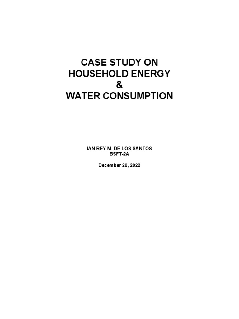 Case Study On Household Energy and Water Consumption | PDF | Water ...