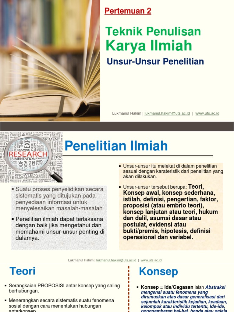 Pertemuan 2 Unsur-Unsur Penelitian | PDF