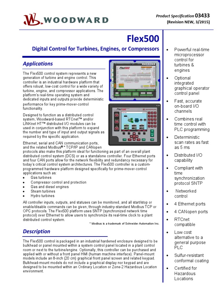 Woodward 03433 Flex500 Digital Control | PDF | Programmable Logic ...