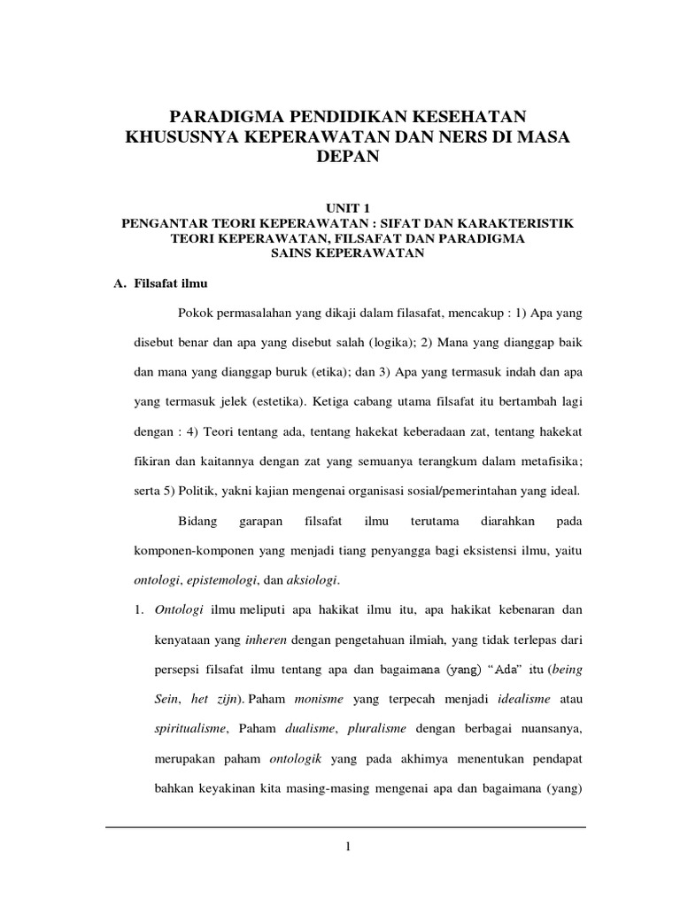 14.paradigma Keperawatan Dan Ners PDF | PDF