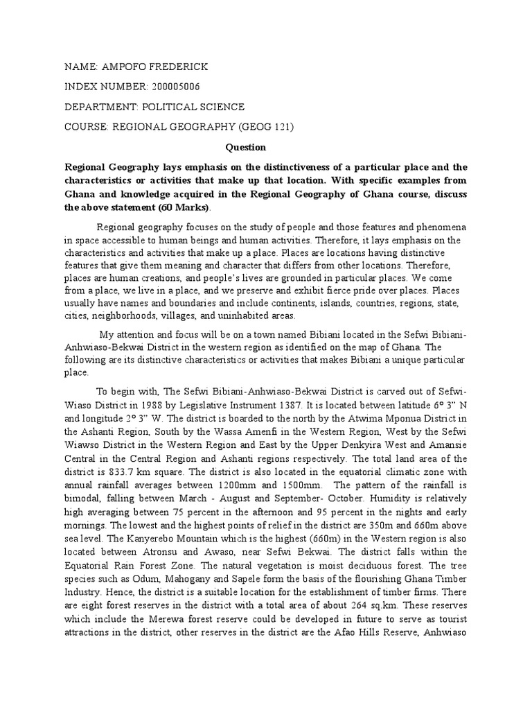 Regional Geography Assignment | PDF | Geography | Rain