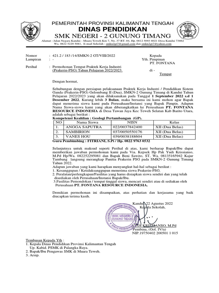 Permohonan Magang Pdf