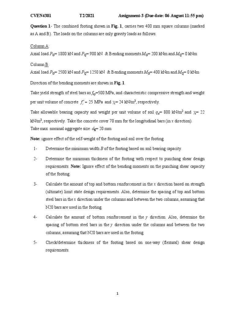 Solution To Assignment-3-T2-2021 | PDF | Bending | Column