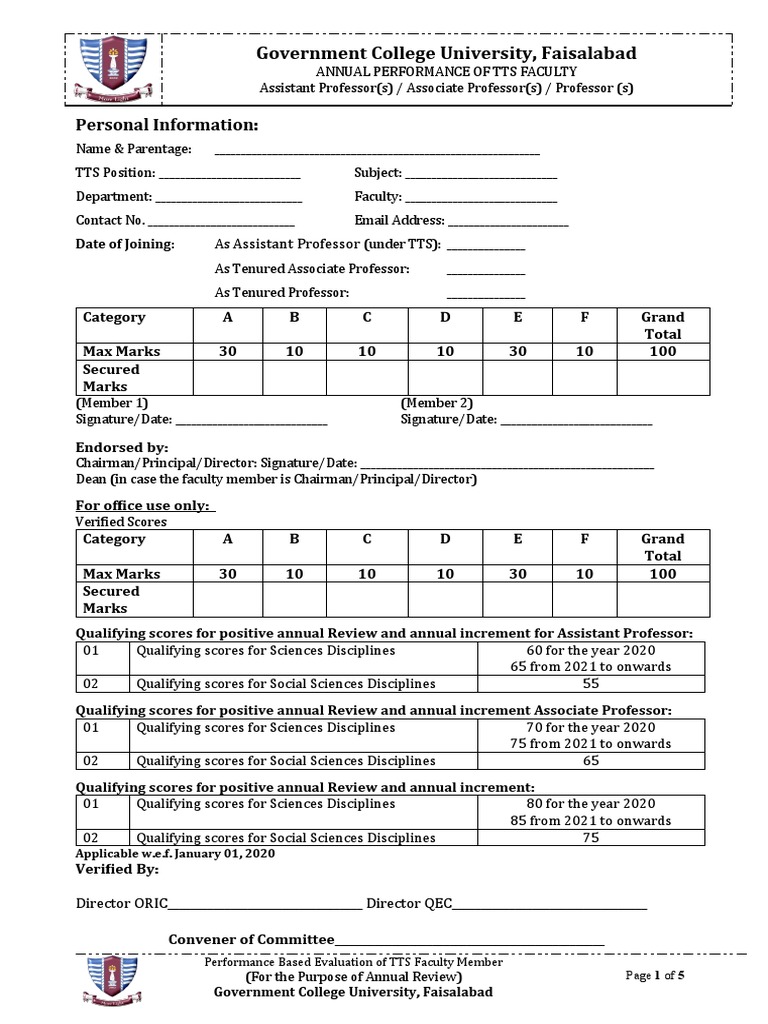 GCUF TTS Self Assessment Proforma Quantify-18-02-2020 For Assistant ...