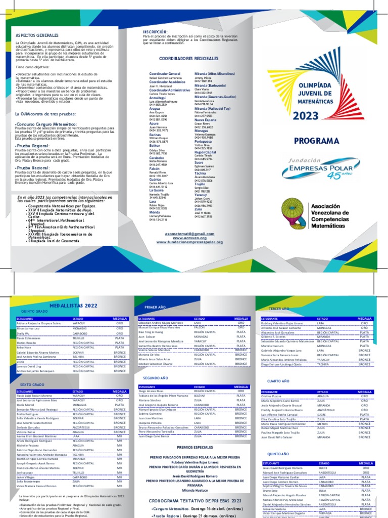 Triptico 2023 PDF | PDF | Matemáticas