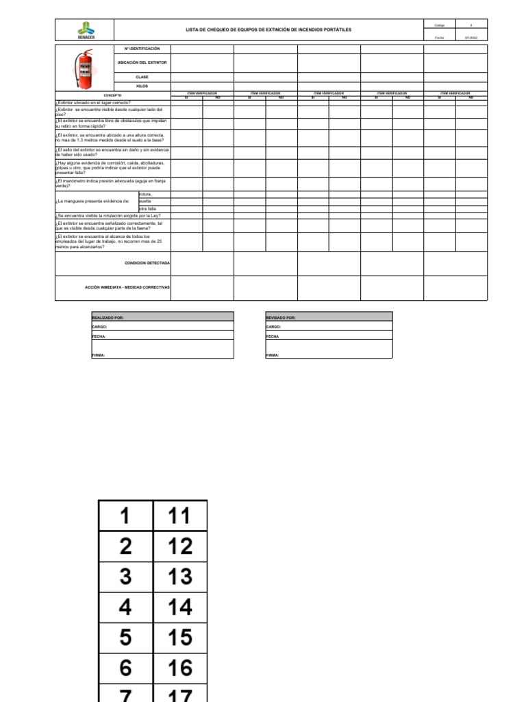 Check List - Extintores | PDF
