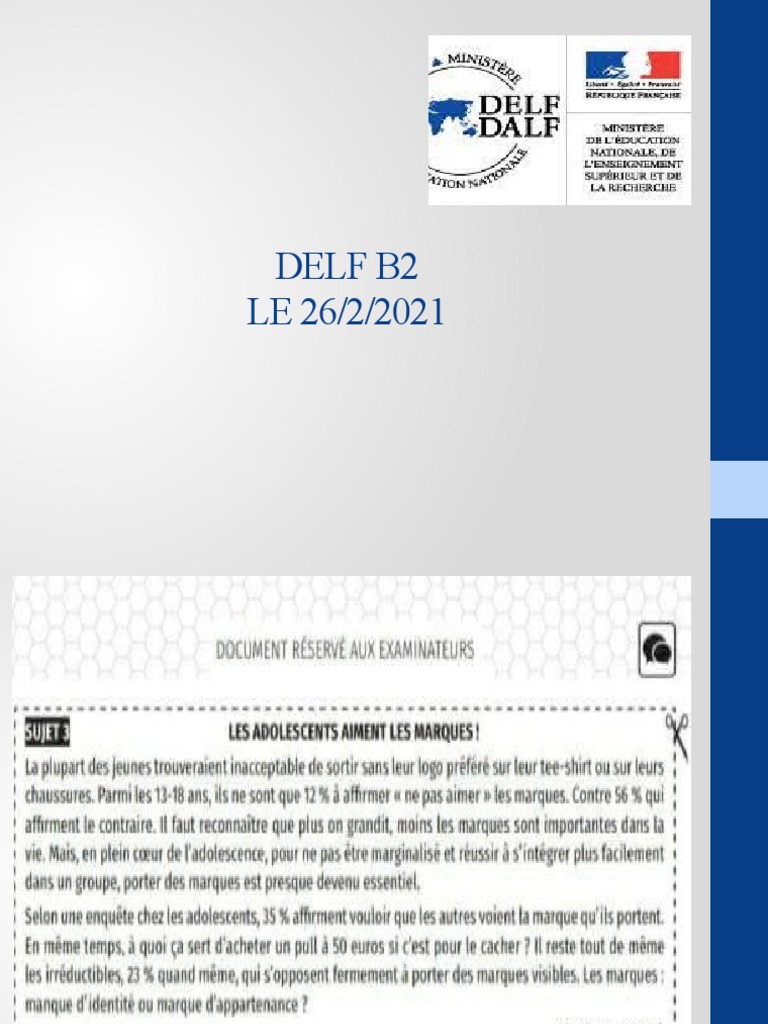 Delf b2 | PDF