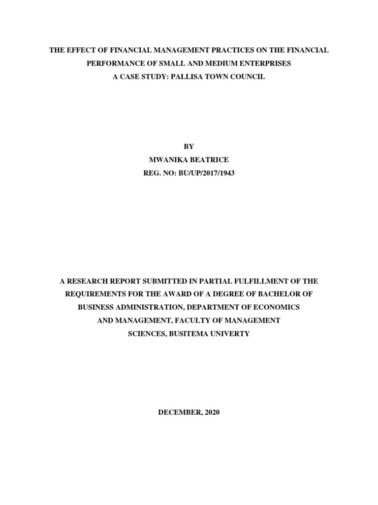 Mwanika - Abstract PDF | PDF | Small And Medium Sized Enterprises ...
