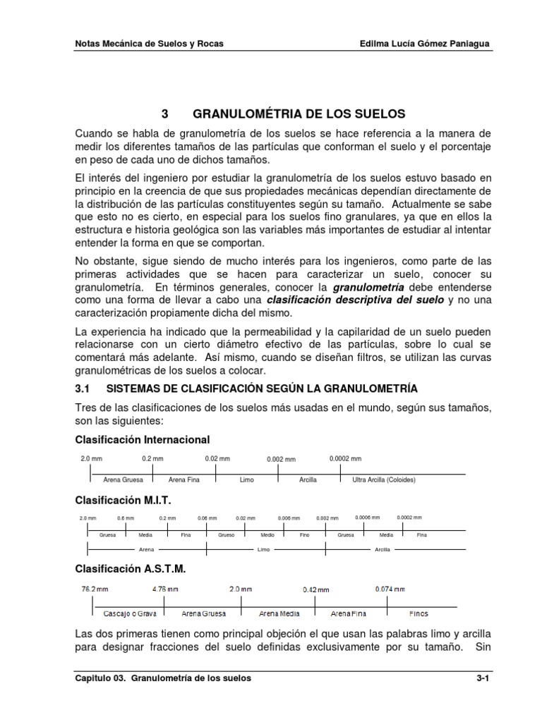 Capitulo 03. Granulometria de Los Suelos | PDF | Mecánica de suelos | Suelo