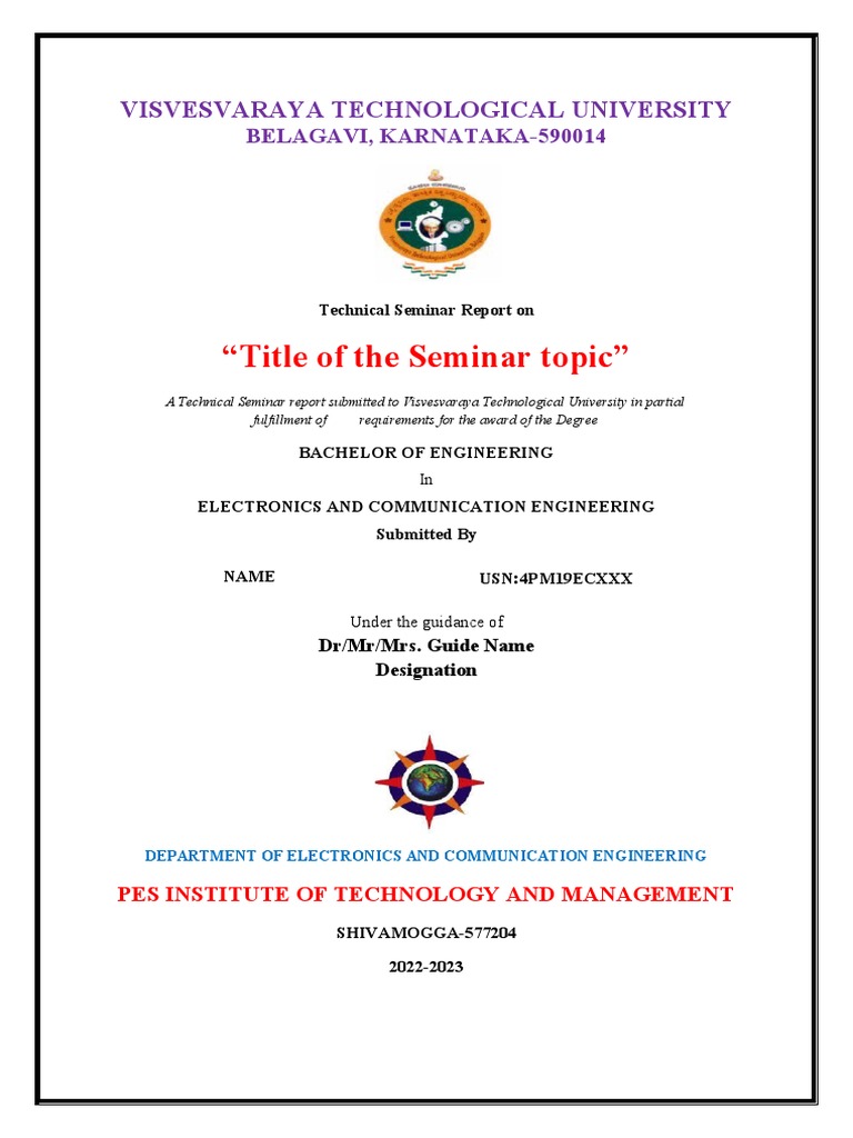 Technical Seminar Report Format 2022-2023 | PDF | Computing | Computer Science