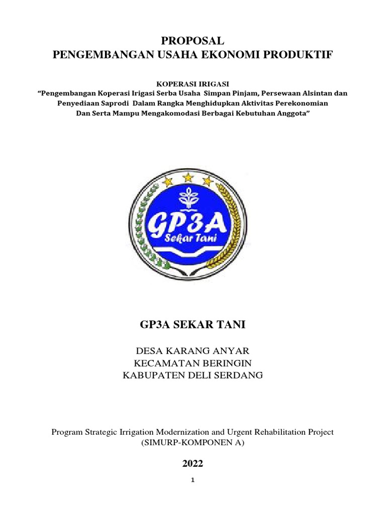 Proposal Uep Gp3a Sekar Tani Di Ramunia | PDF