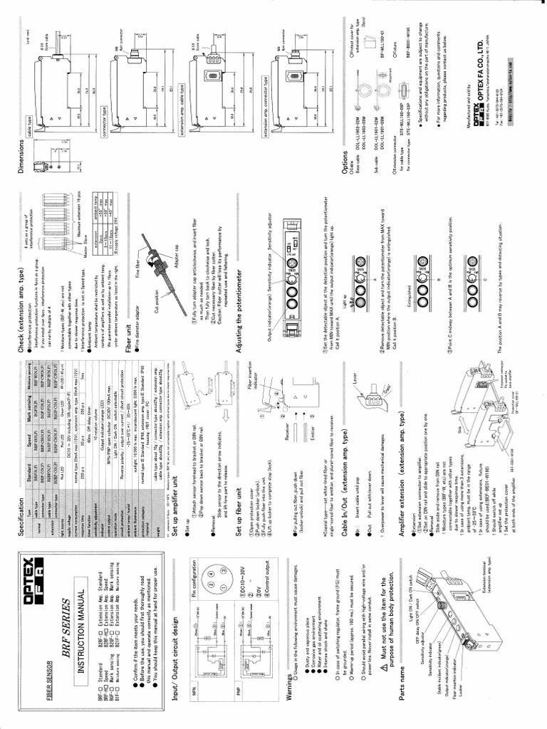 OPTEX Manual BRF | PDF