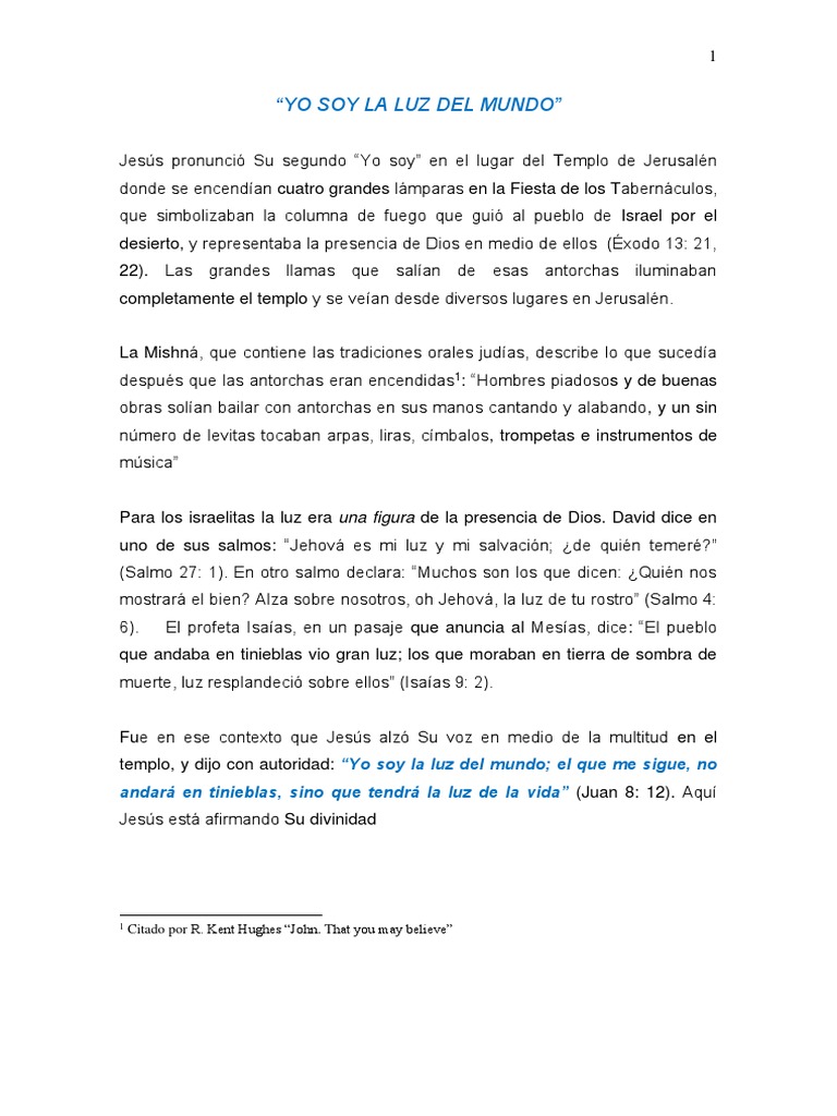 Yo Soy La Luz Del Mundo (Segundo Yo Soy) PDF | PDF | Jesús | Pecado