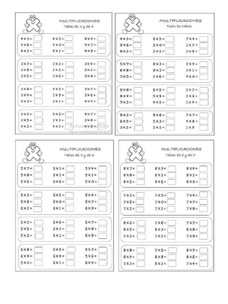 Tablas de Multiplicar Saltadas | PDF