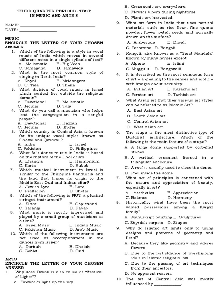 Third Quarter Periodic Test | PDF