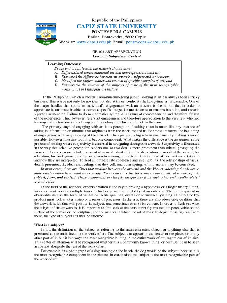 Lesson 4 ART APPRECIATION | PDF