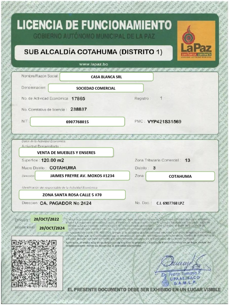 Licencia de Funcionamiento PDF | PDF