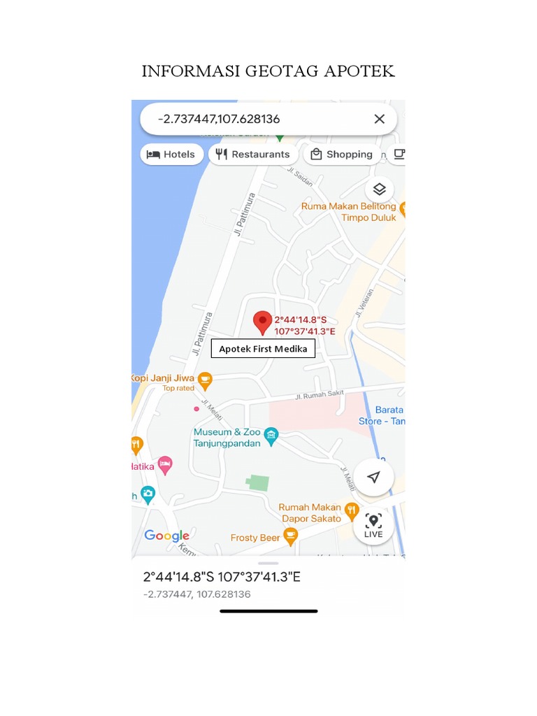 Informasi Geotag Apotek | PDF