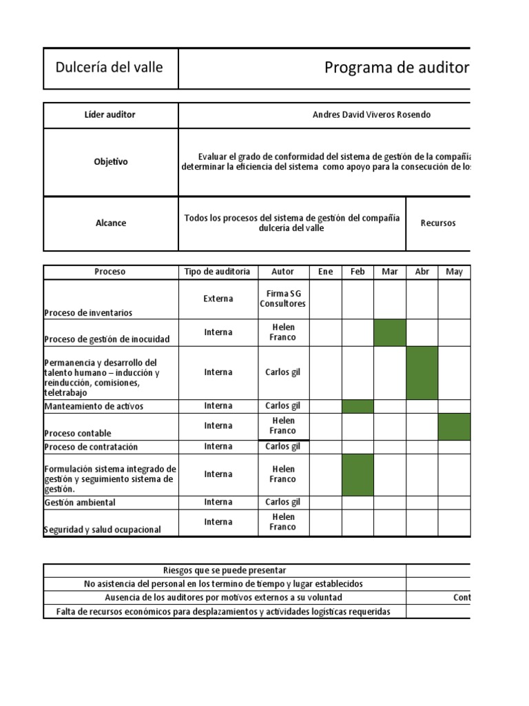 Programa y Plan de Auditoria | PDF | Auditoría | Business