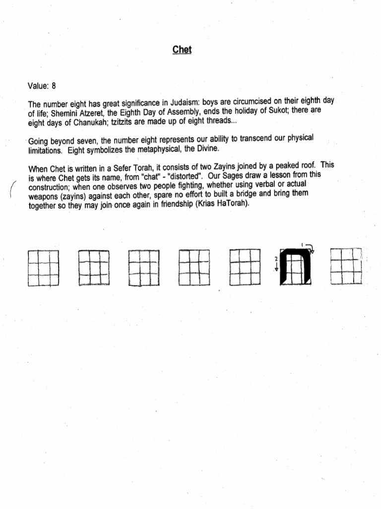 ShalhevetYah Chet Worksheet | PDF