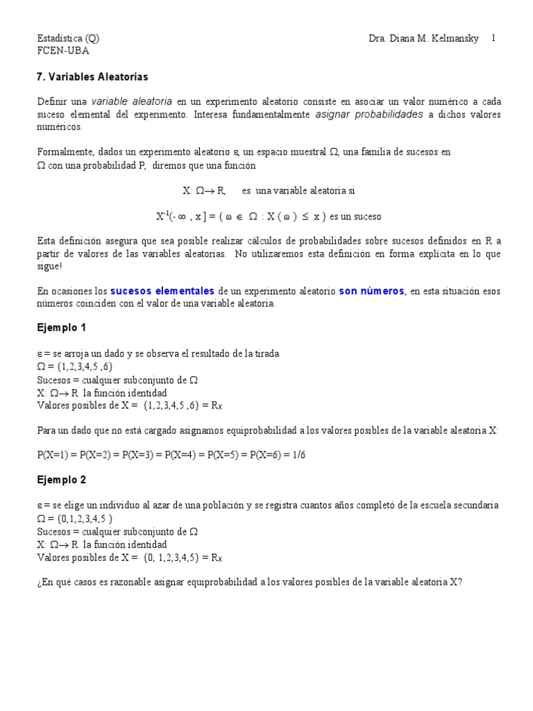 Variables Aleatorias Pdf Variable Aleatoria Distribución Normal