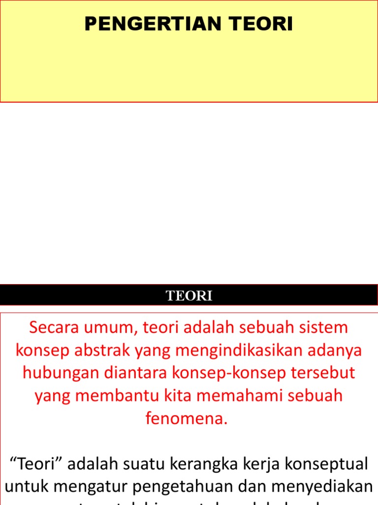 Pengertian Teori | PDF | Filsafat
