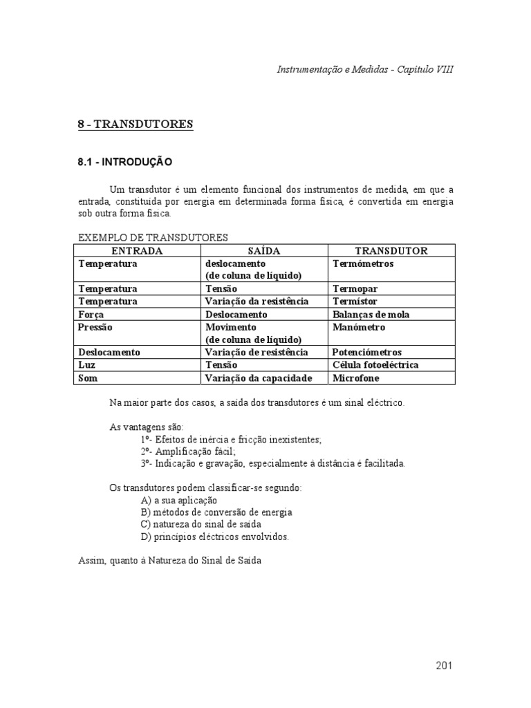 Tipos de Transdutores | PDF | Transformador | Rede elétrica