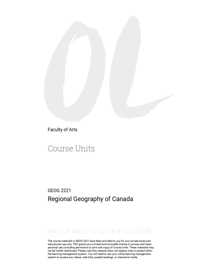 Geog2221 Course Units | PDF | Geography | Provinces And Territories Of ...